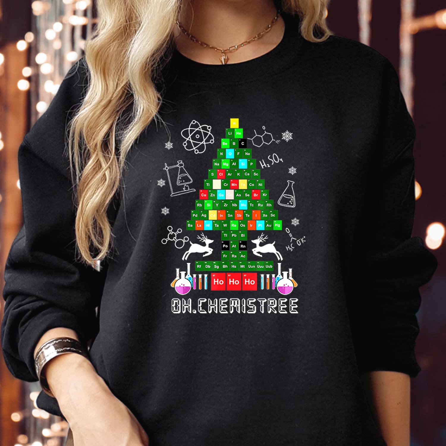 Chemistree Science Nerd Geek Periodic Table Christmas Tree Sweatshirt ...