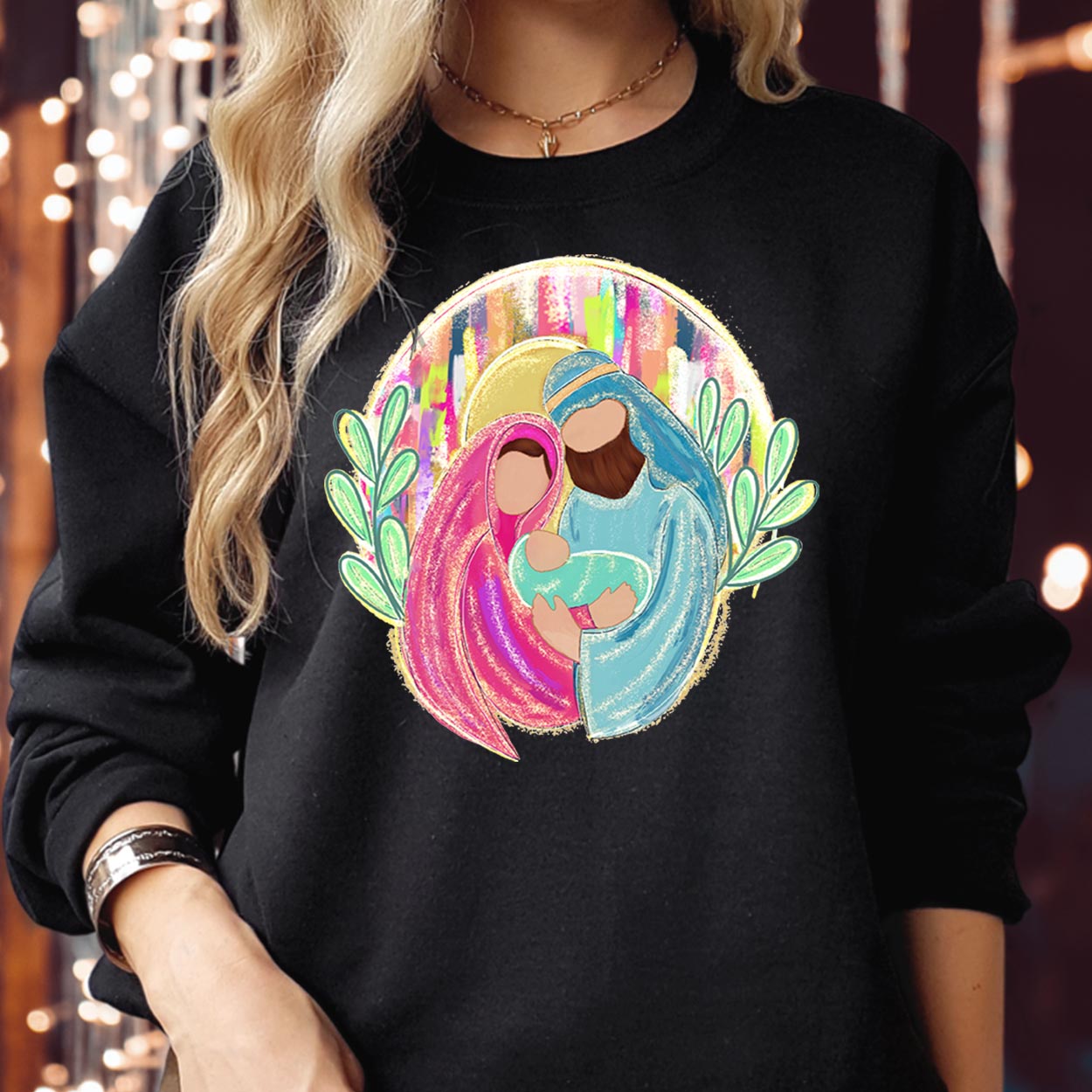 Heaven's Perfect Lamb Baby Jesus Christmas Jumper - Nativity Scene with ...